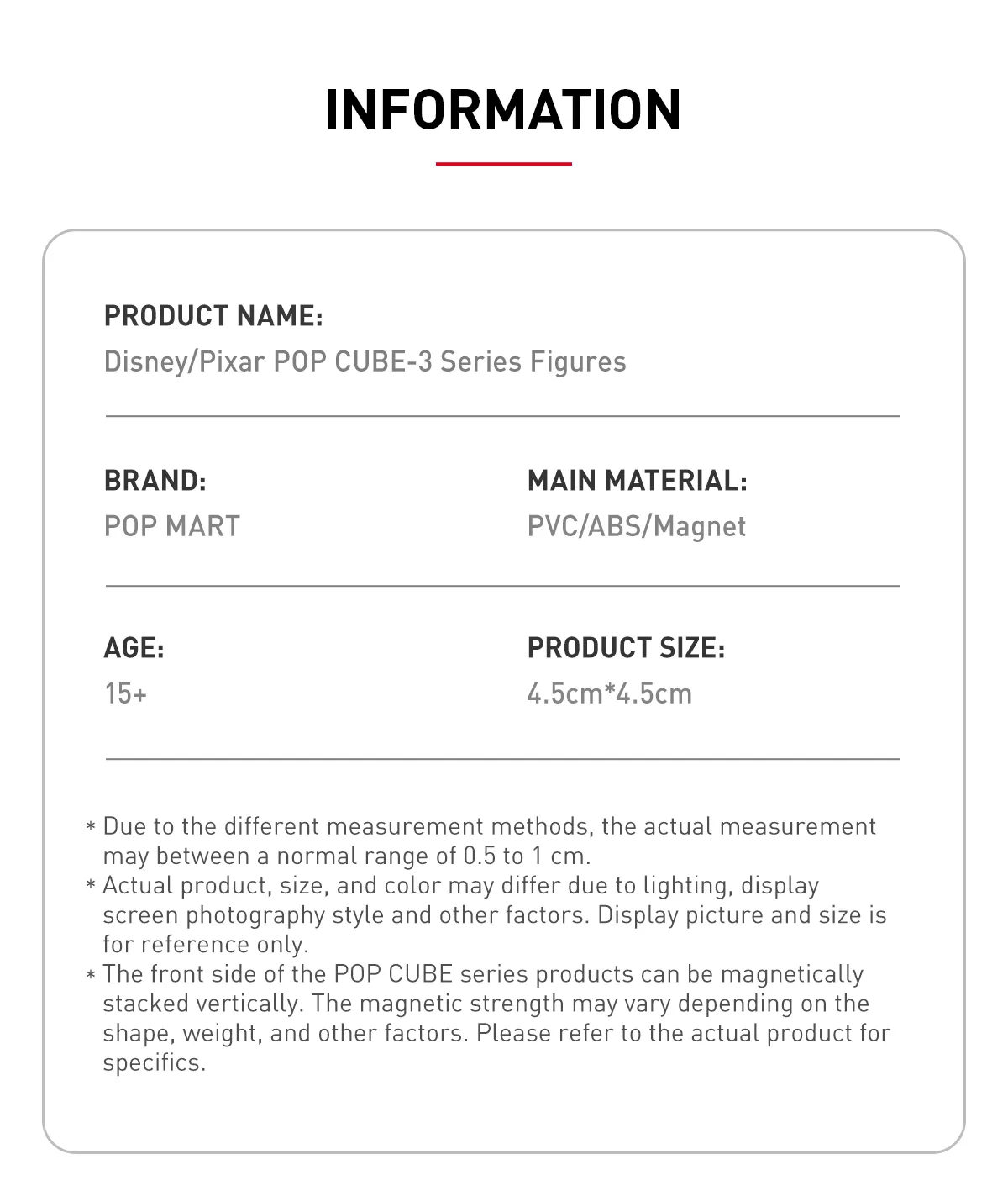 Disney/Pixar POP CUBE-3 Series Figures - POP MART (Thailand)
