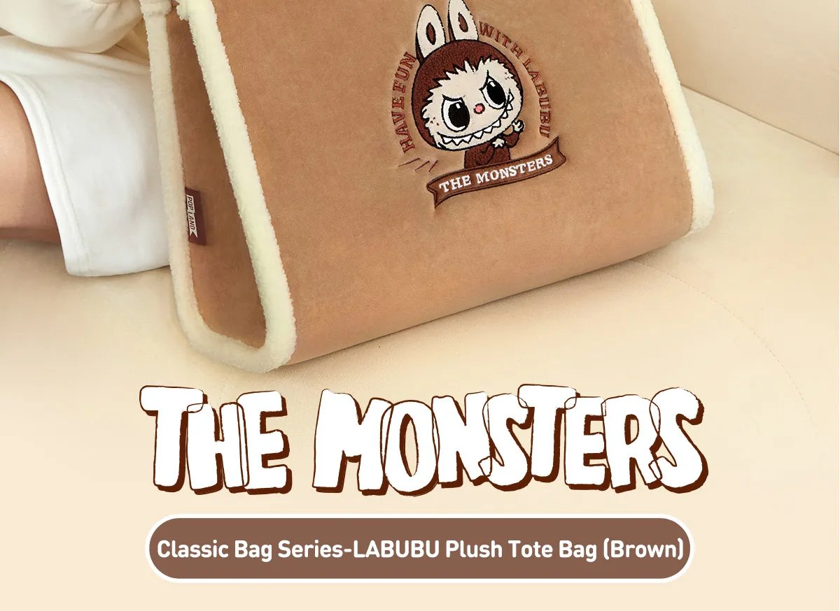 Classic Bag Series- LABUBU Plush Tote Bag (Brown) - POP MART (Thailand)