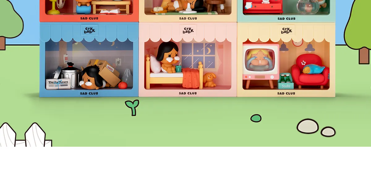 POP NOW:CRYBABY Sad Club Series Scene Sets - POP MART (Thailand)