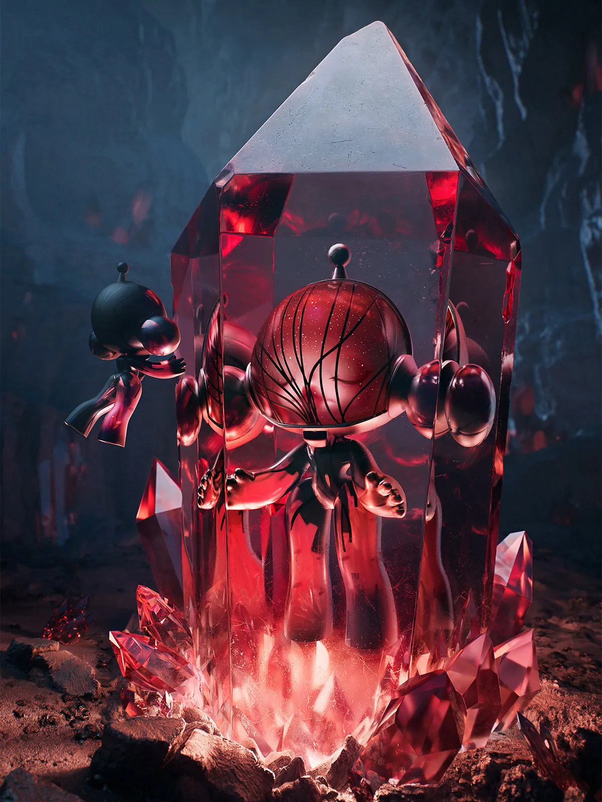 MEGA α SKULLPANDA 1000% 红水晶 - POP MART (Thailand)